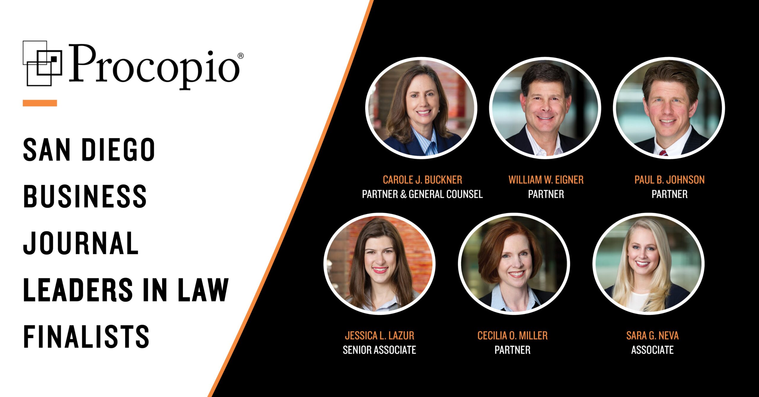 6 Procopio Attorneys Named San Diego Business Journal Leaders in Law ...